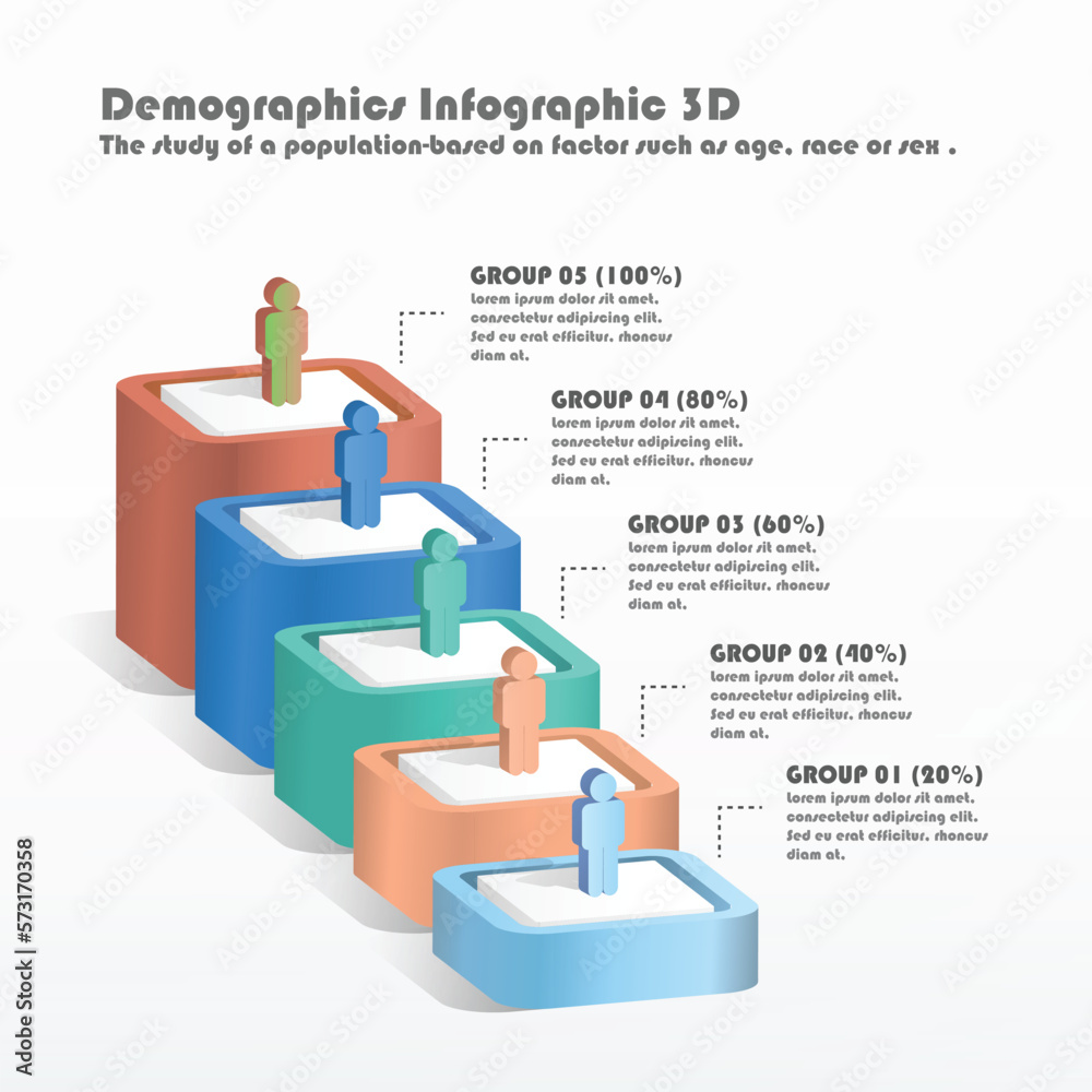 3D statistics graph, demographics chart, population datum,people modern ...