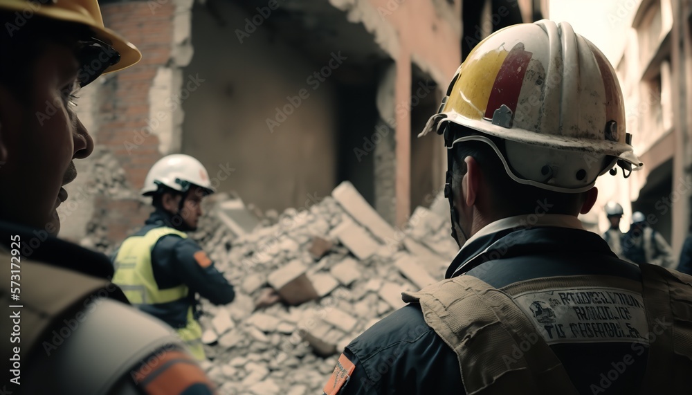 A major earthquake's aftereffects, including a destroyed city and multi ...