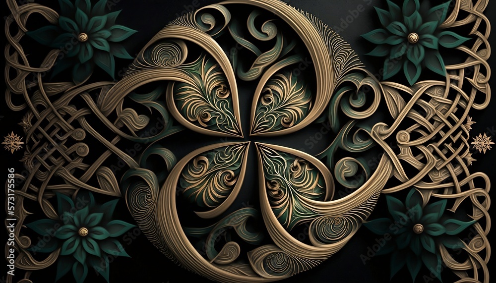 Motif celtique, arrière plan triskell pattern, généré par IA Stock ...