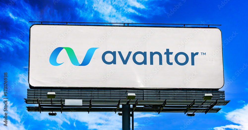 Advertisement billboard displaying logo of Avantor Stock Photo | Adobe ...