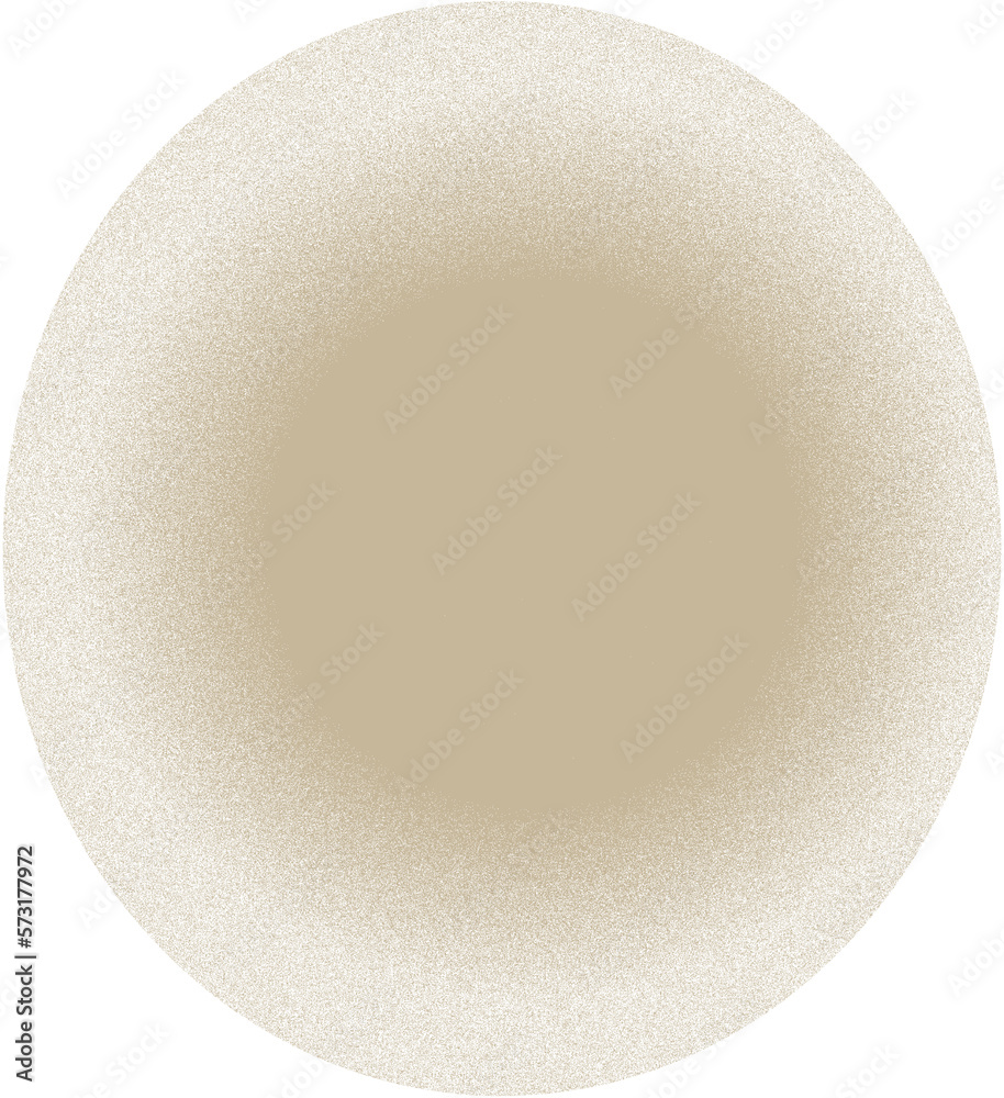 Geometric form with noisy gradient. Beige circle with grainy texture on ...