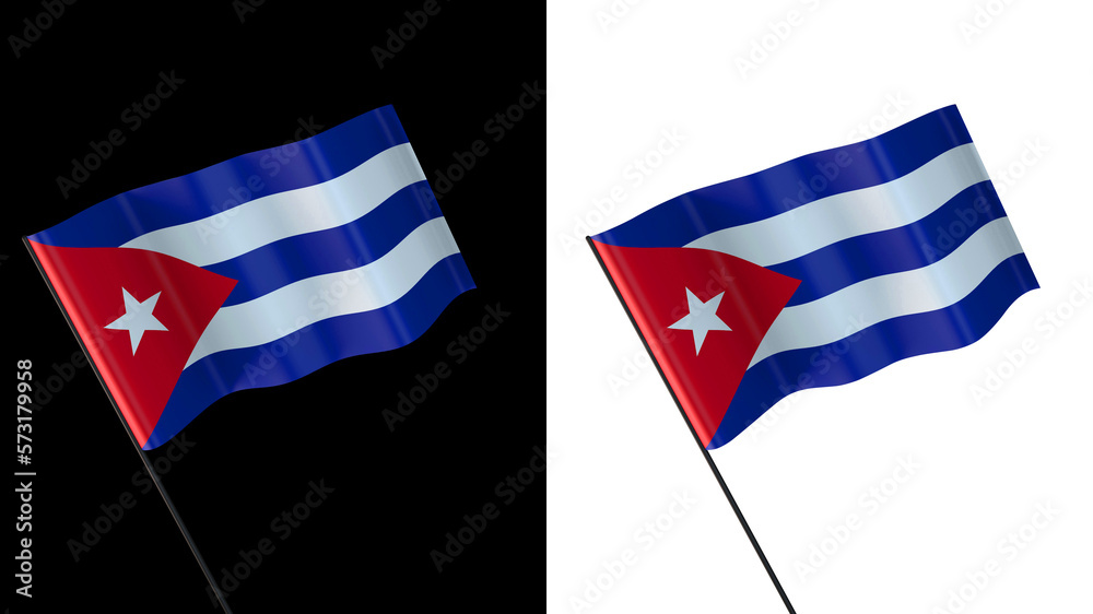 Flag of cuba on white and black backgrounds Stock Illustration | Adobe ...