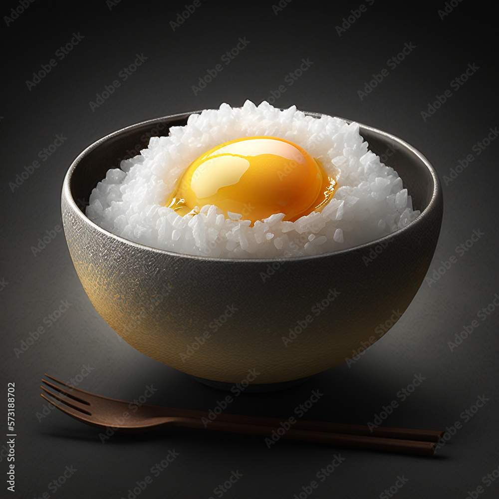 AI generated image of Tamago Kake Gohan (TKG, Japanese-Style Egg Rice ...