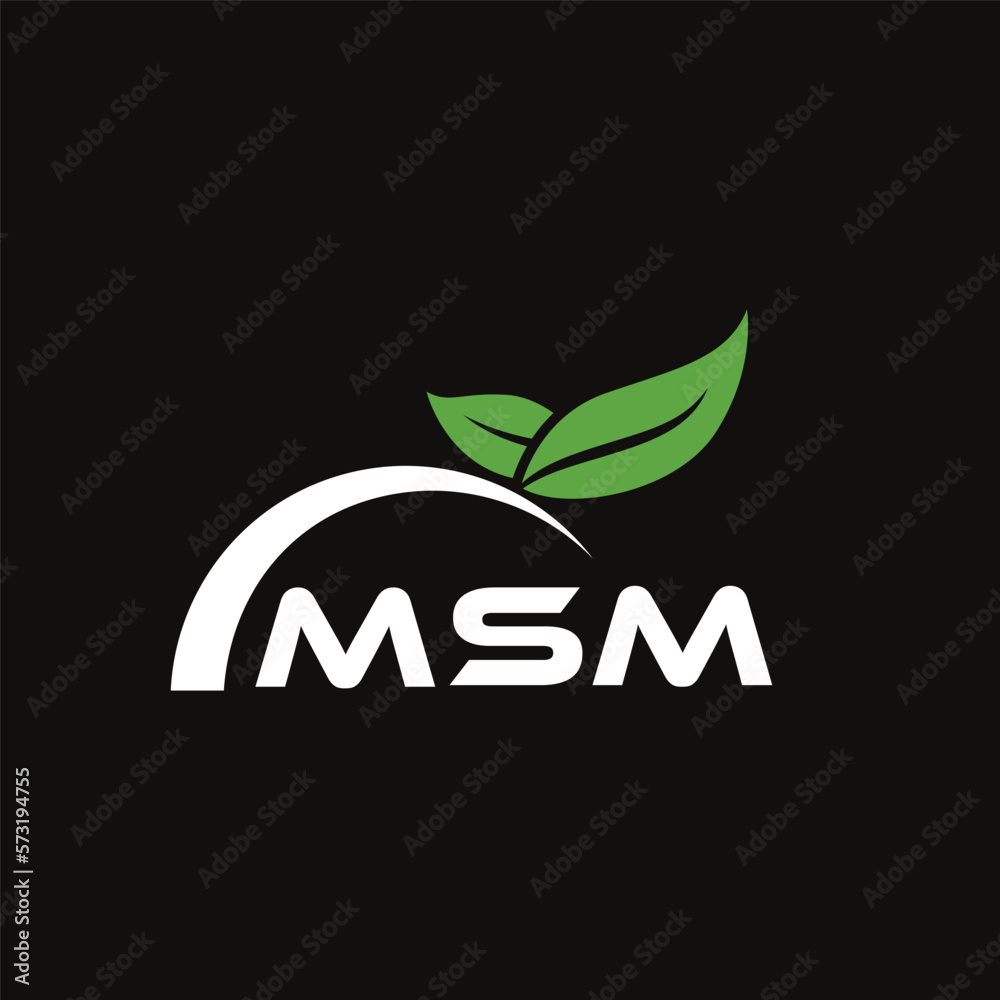 MSM letter nature logo design on white background. MSM creative initials letter leaf logo ...