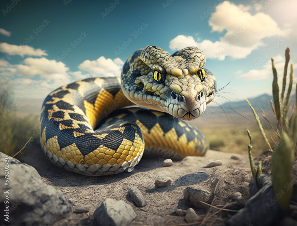 Multi-color viper snake ready to fight in the wild,Trimeresurus ...