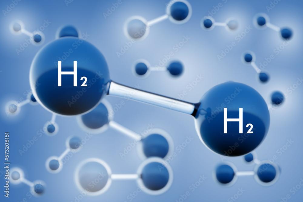 H2 molecule. Hydrogen cell structure. H2 atoms under magnification ...