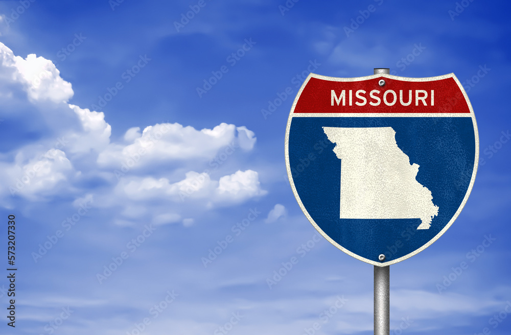 Missouri state map - road sign Stock Illustration | Adobe Stock