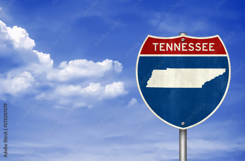 Tennessee state map - road sign Stock Illustration | Adobe Stock