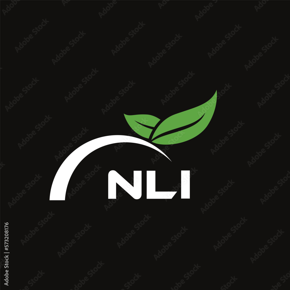 Vecteur Stock NLI letter nature logo design on black background. NLI ...