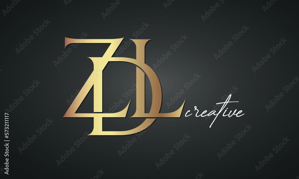 luxury letters ZDL golden logo icon premium monogram, creative royal ...