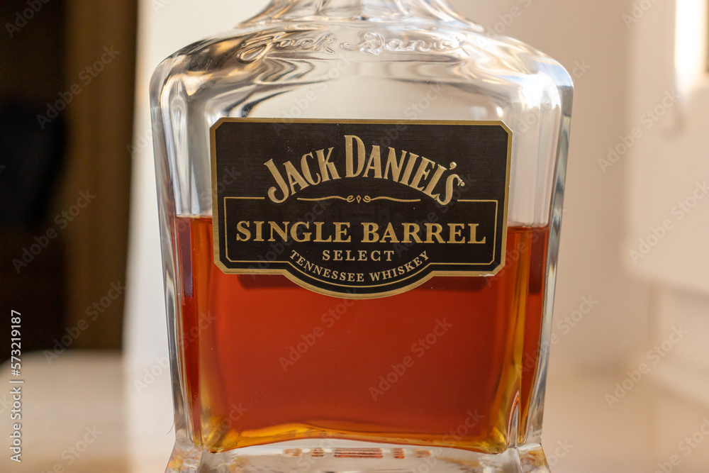 Jack Daniels brand logo. bottle of Jack Daniels. Jack Daniel's is a ...