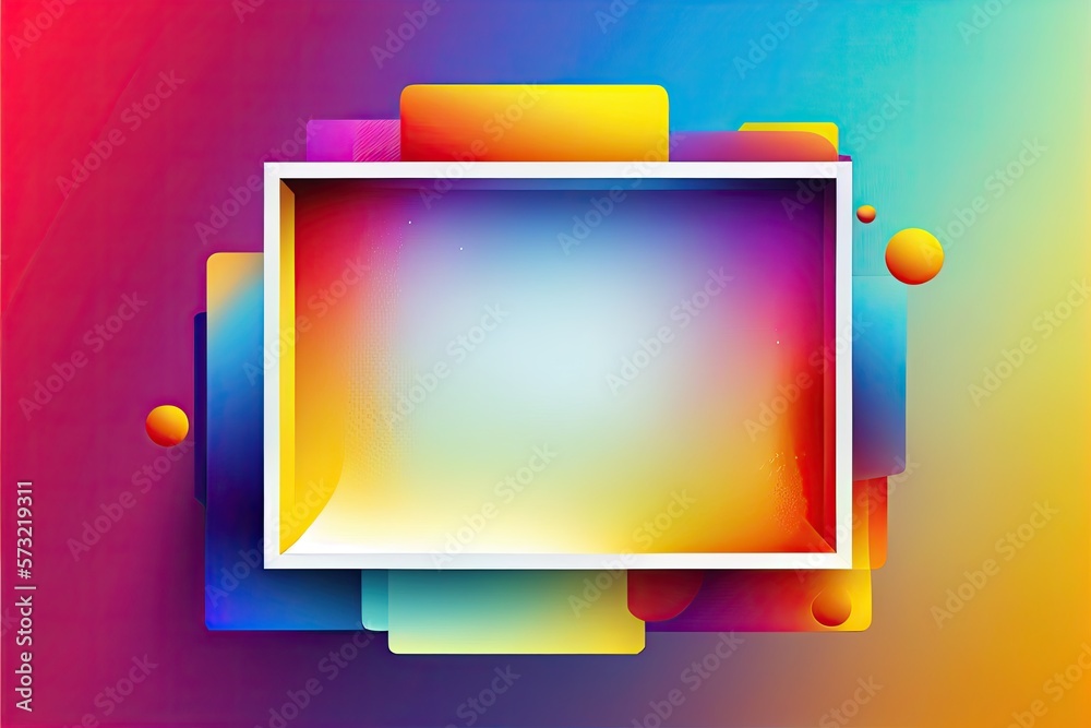 Colorful gradient frame background copy space. Rainbow mesh gradient ...