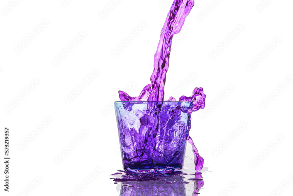 purple water splash isolated on transparent background Stock ...