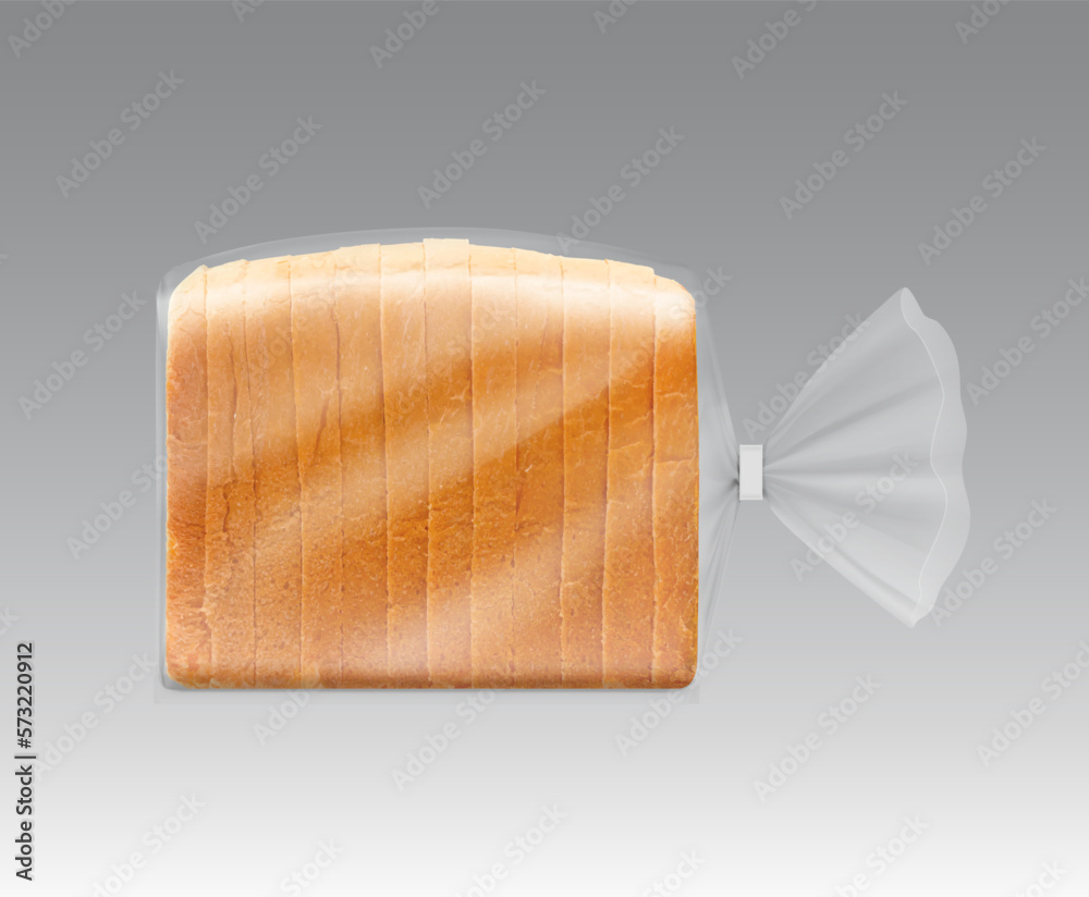 Bread packaging mockup with clip band. Vector illustration ready and ...