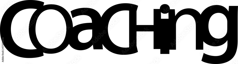 COACHING black typography banner on transparent background Stock ...