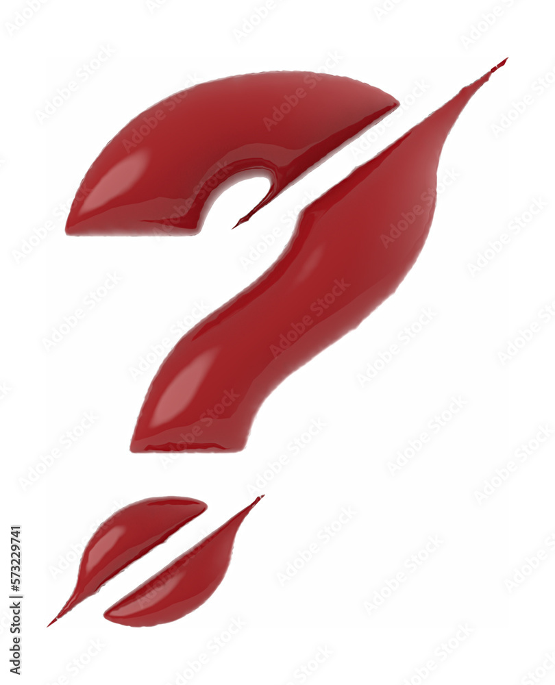 Question mark symbol rough edge sliced font isolated - 3d rendering ...
