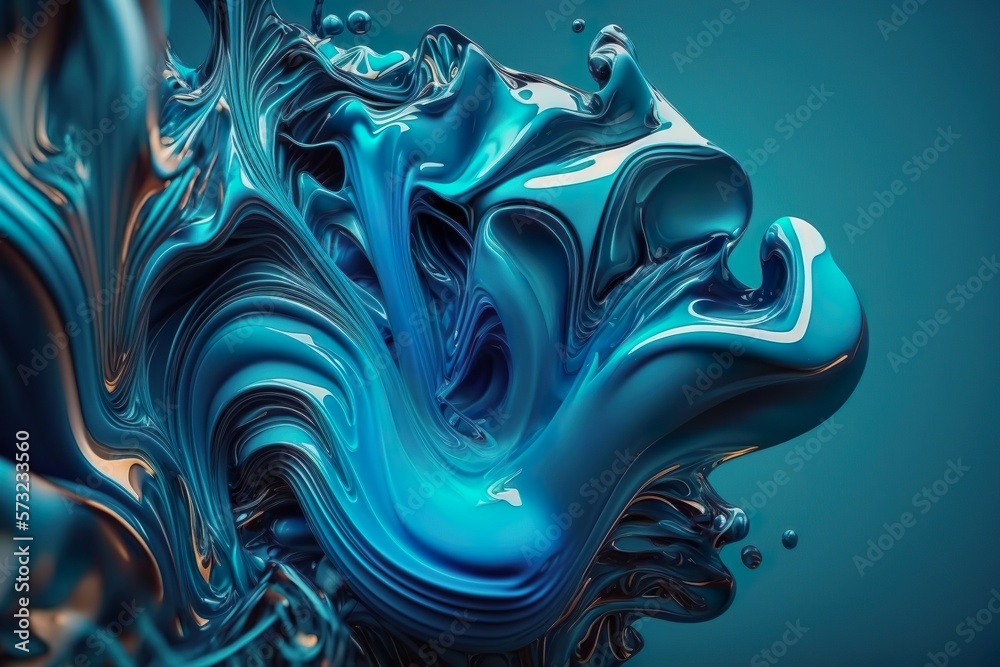 Illustrazione Stock Abstract 3D blue fluid twisted wavy glass morphism ...