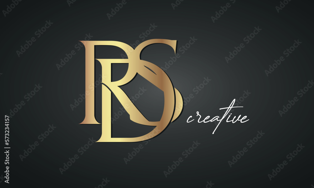 luxury letters RDS golden logo icon premium monogram, creative royal ...