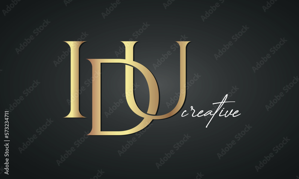 luxury letters IDU golden logo icon premium monogram, creative royal ...