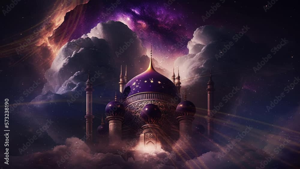 animated islamic background , ramadan mosque UHD 4K 30 fps AI ...