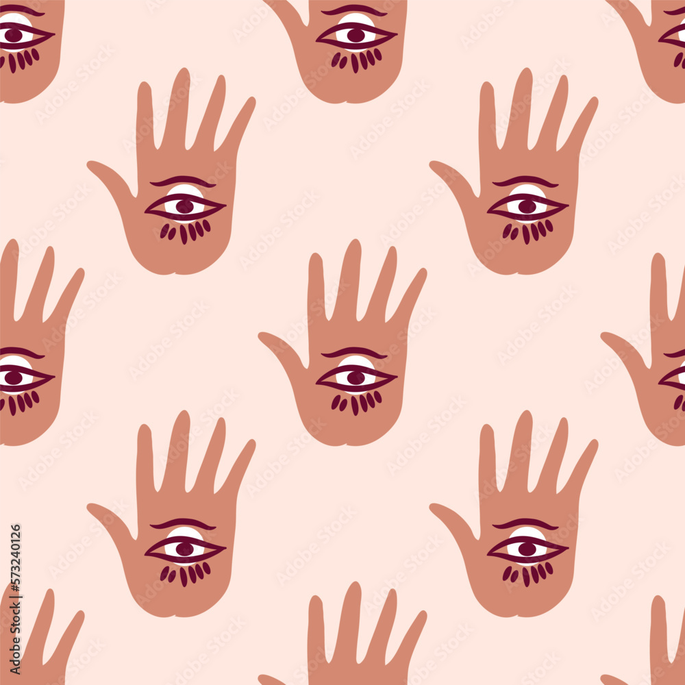 Hand drawn seamless pattern with esoteric eye , All-seeing eye Magic ...