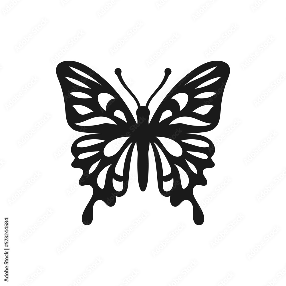 Butterfly icon, Butterfly silhouette Isolated vector illustration ...