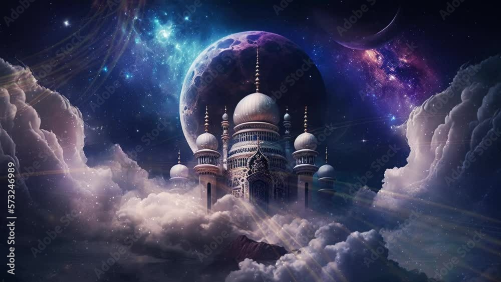 animated islamic background , ramadan mosque UHD 4K 30 fps AI ...
