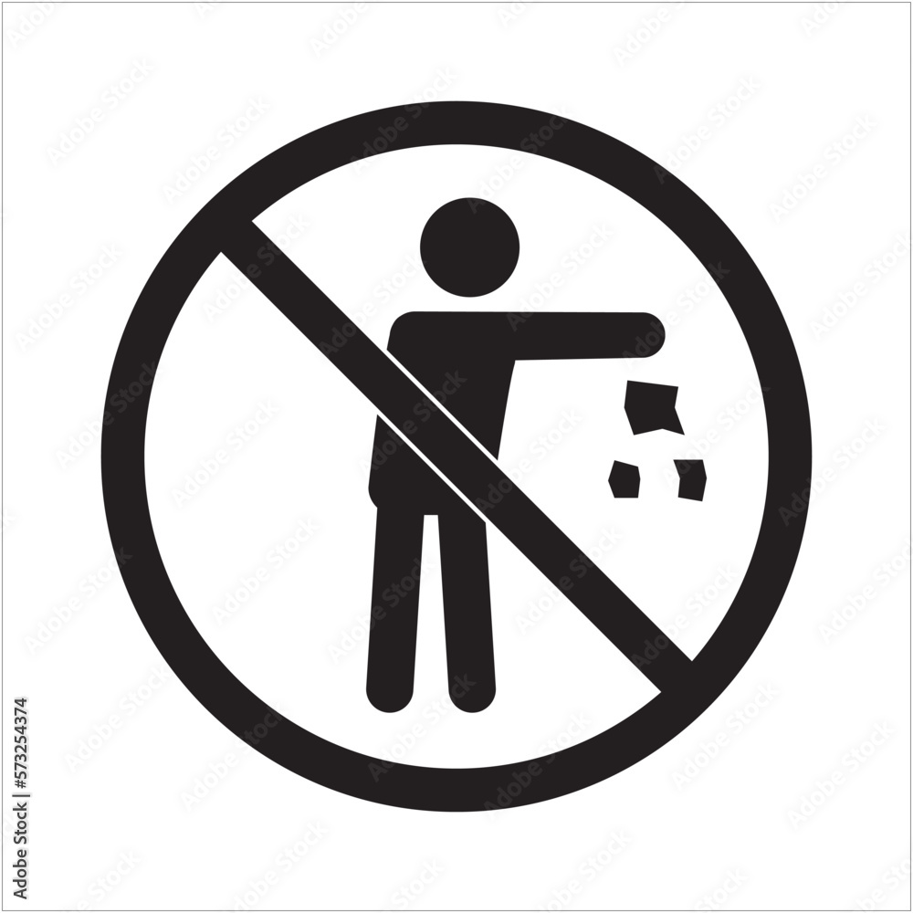 Do not littering sign. Don't Litter signs. Don't throw the trash ...