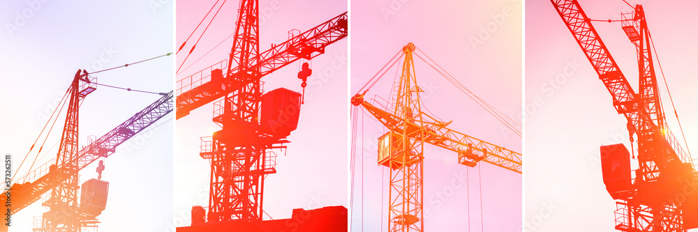 Construction industry, collage of a crane. You Can Use when creating ...