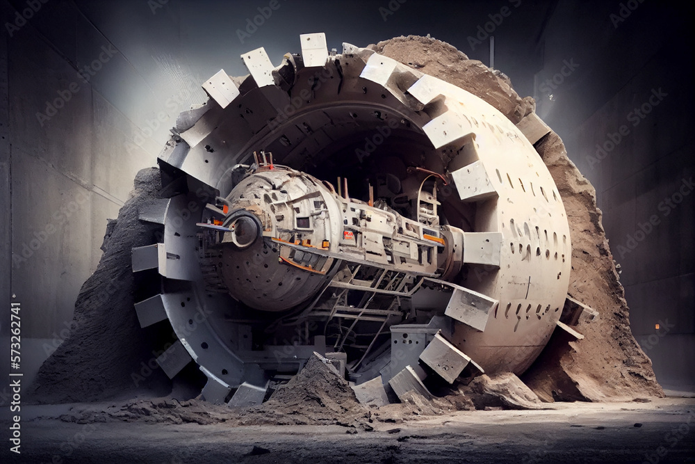 A huge tunnel boring machine that can dig a rock tunnel | Tunnel boring ...