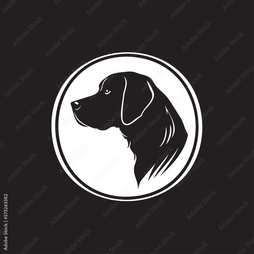 Vector logo of a dog head Labrador on white background, Pet. Animals ...