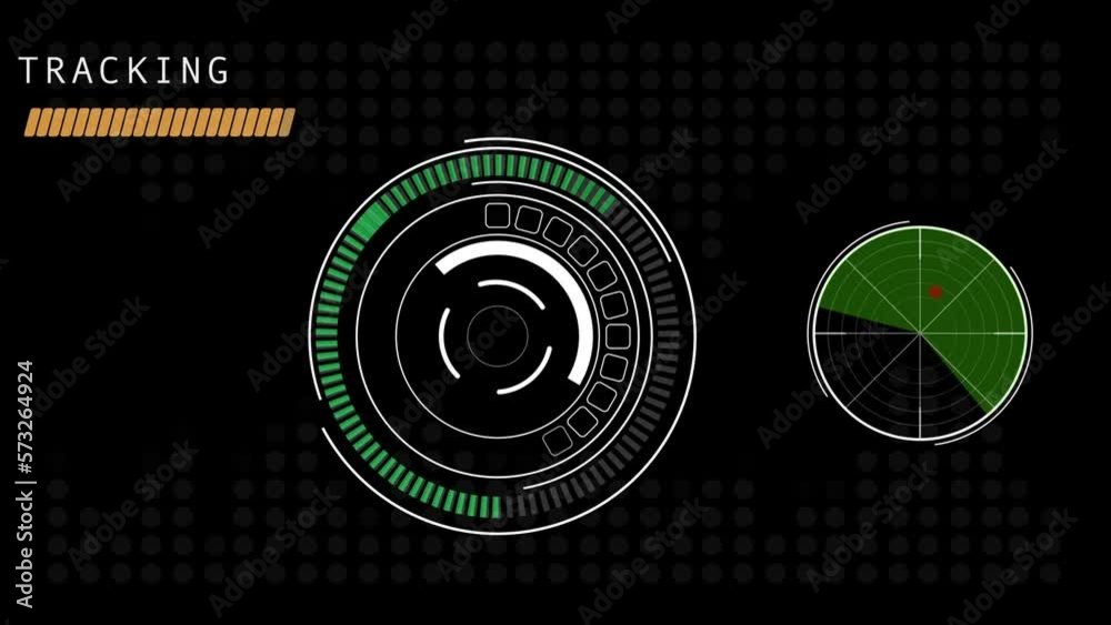 HUD Circle User interface tracking target. Target searching scope and ...