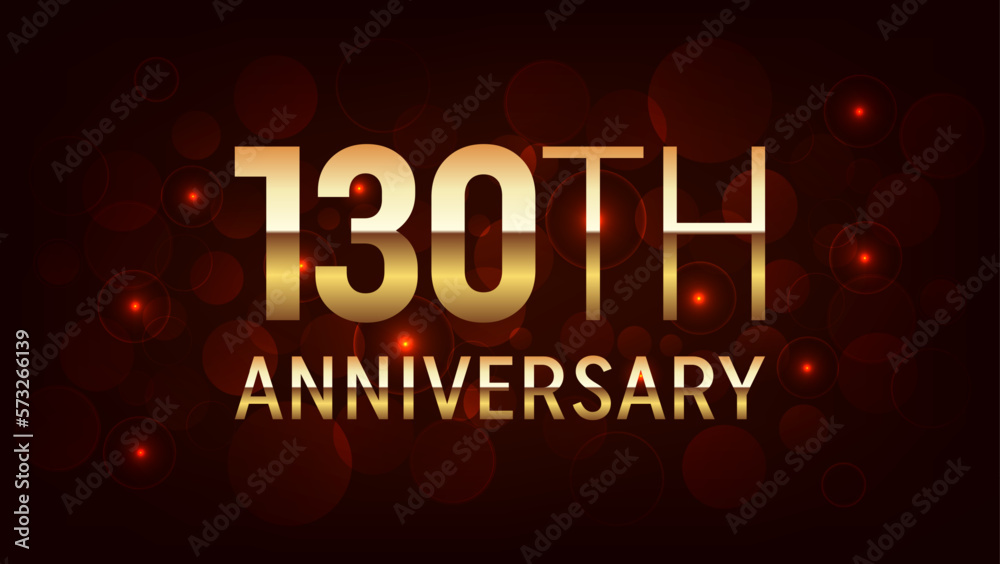 130th Anniversary logo design with golden number and text for ...