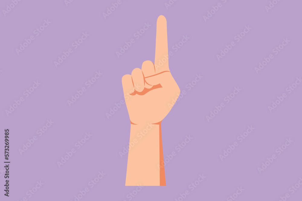 Cartoon flat style drawing symbol of victory or champion. Number one ...