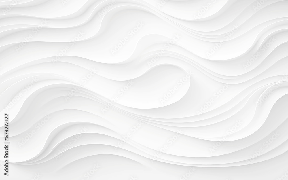 Abstract white and light gray wave modern soft luxury texture with smooth white background ...