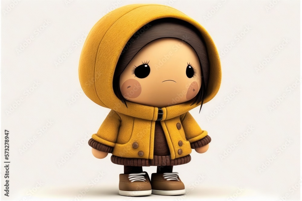 a cute adorable cartoon character generative ai Illustration isolated ...