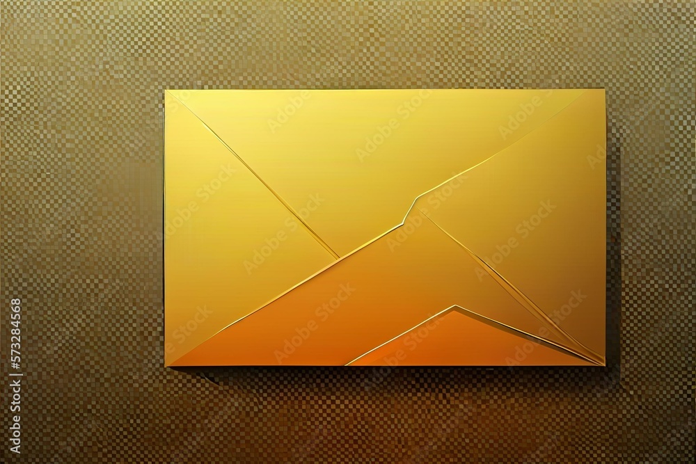 Rectangle golden frame with inverted rounded corner isolated on ...