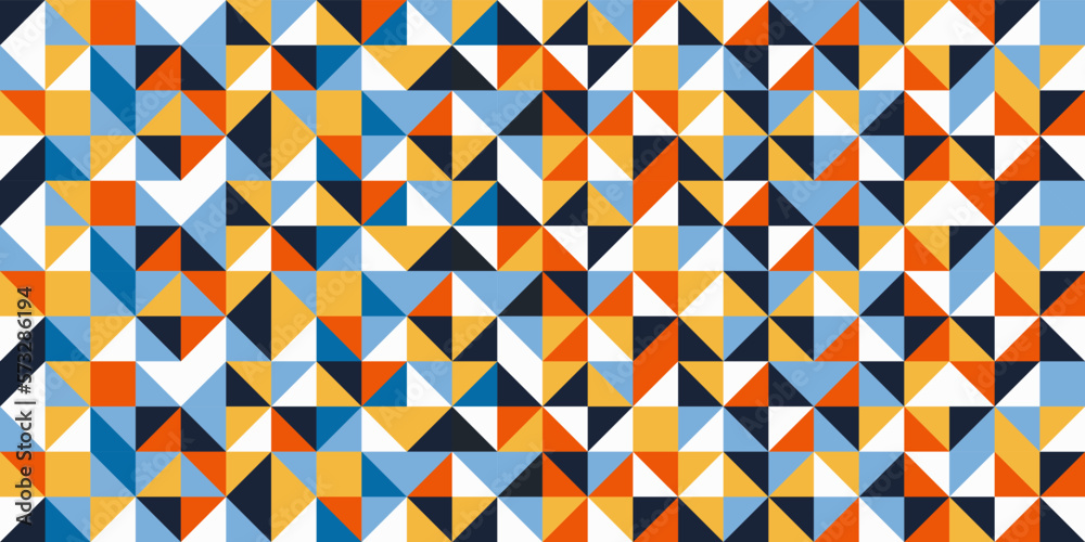 Colored tile texture from triangles. Print seamless and vector for ...