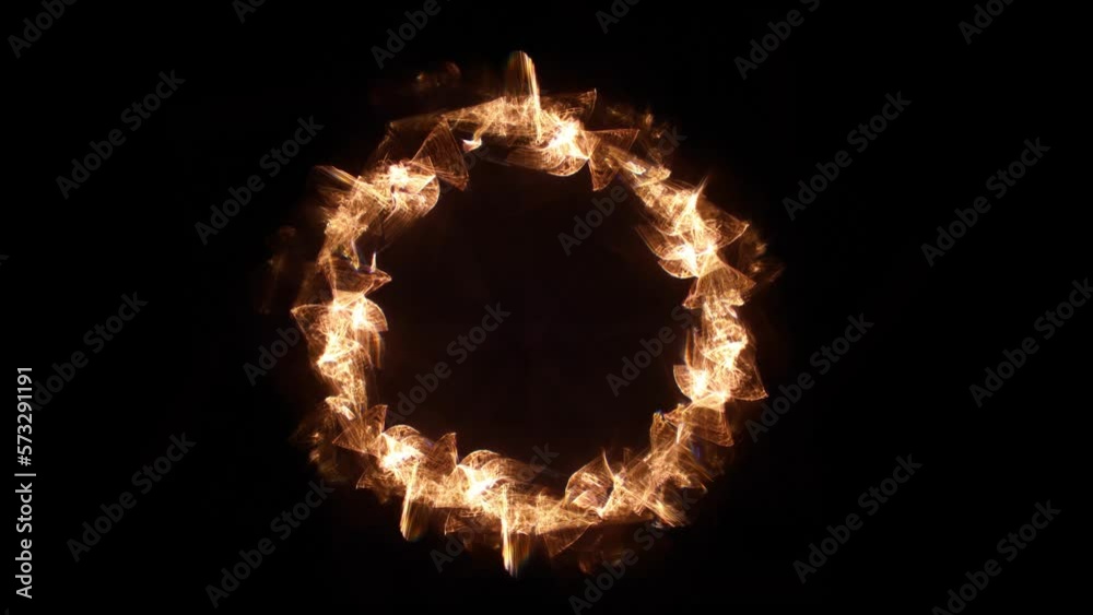 Fire geometric circle on a dark background. Easy to add lens flare ...