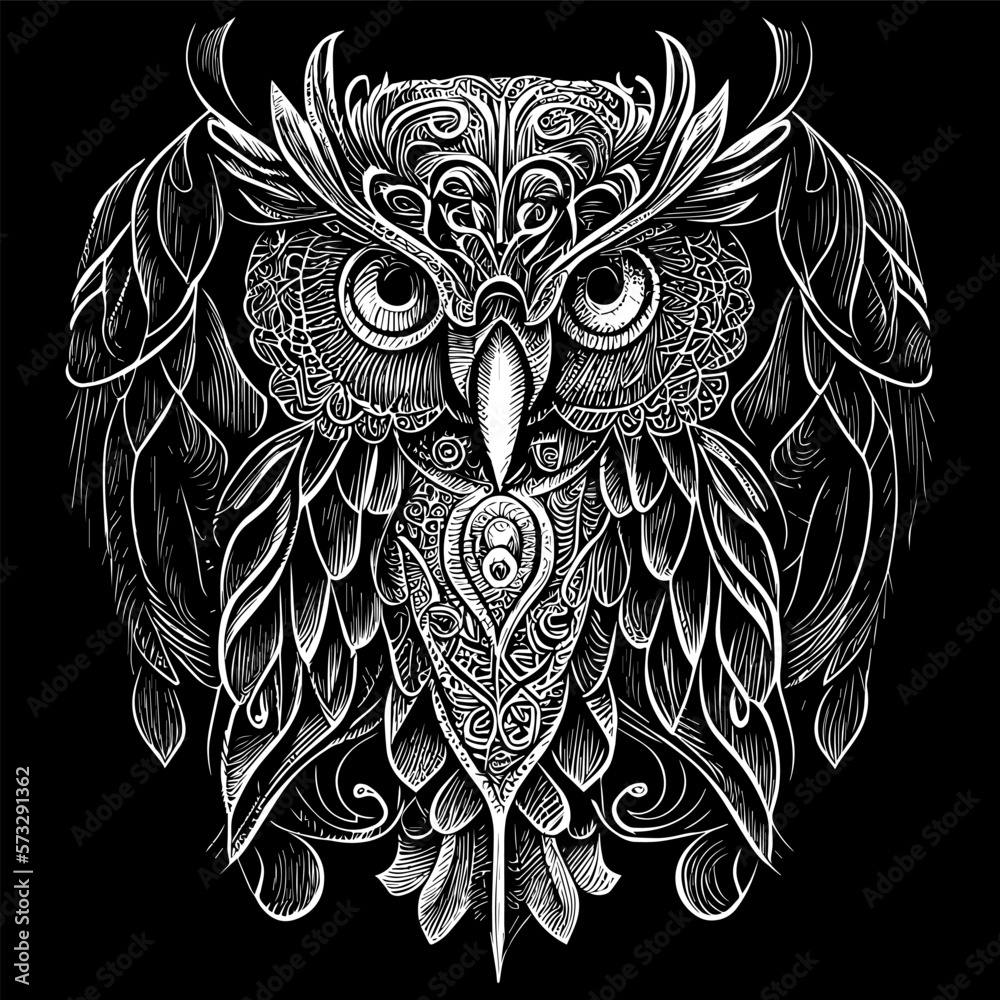 Beautiful illustration of an owl perfectly captures its enigmatic and ...