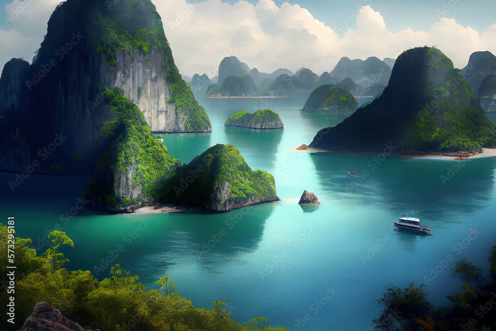 Most Beautiful place in Ha Long Bay, Vietnam, Costa Rica, realistic ...