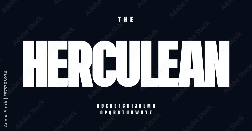 Strong powerful alphabet, condensed letters, clean minimalist font for ...