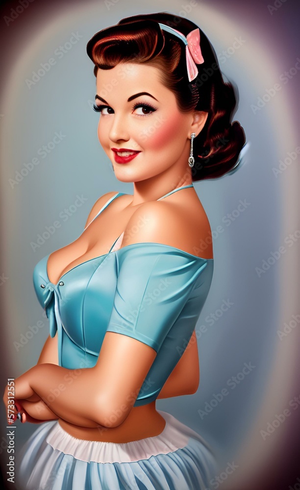 Pin Up Girl Generated By Ai A Beautiful Woman In A Bikini Vintage
