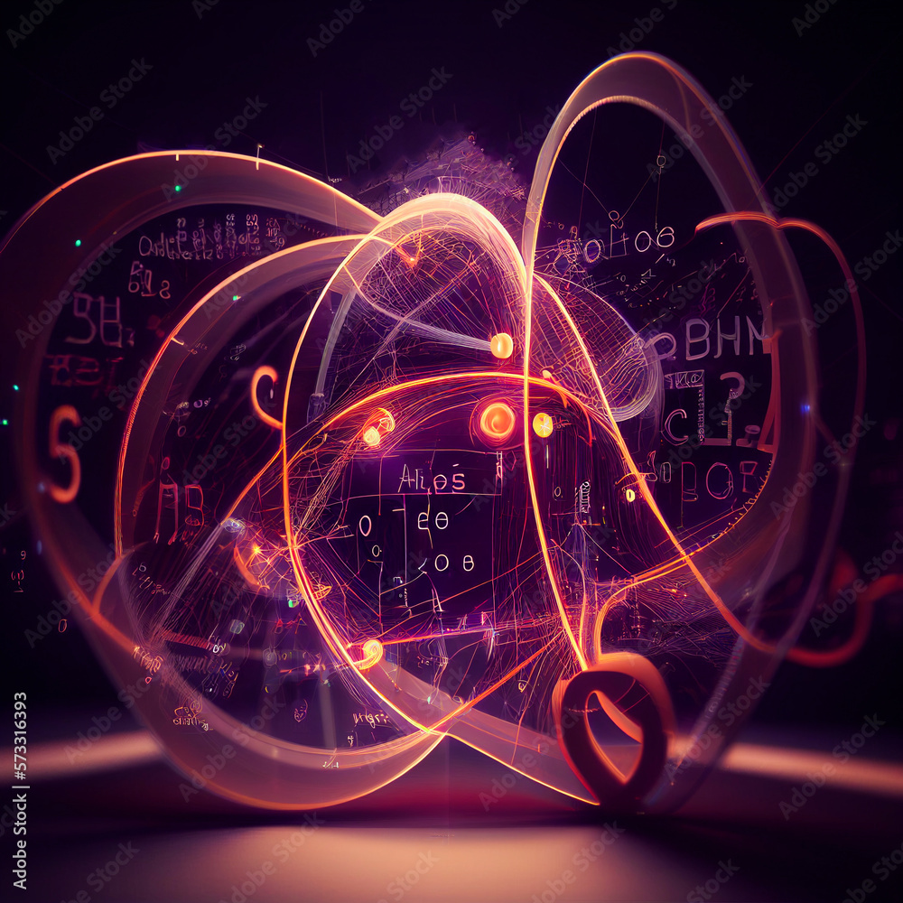 Abstract scientific background with fabstraction formulas: Schrodinger ...