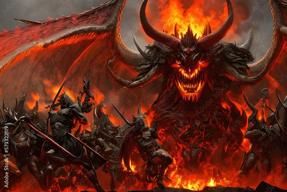 Vision from hell created with Generative AI technology. Stock ...