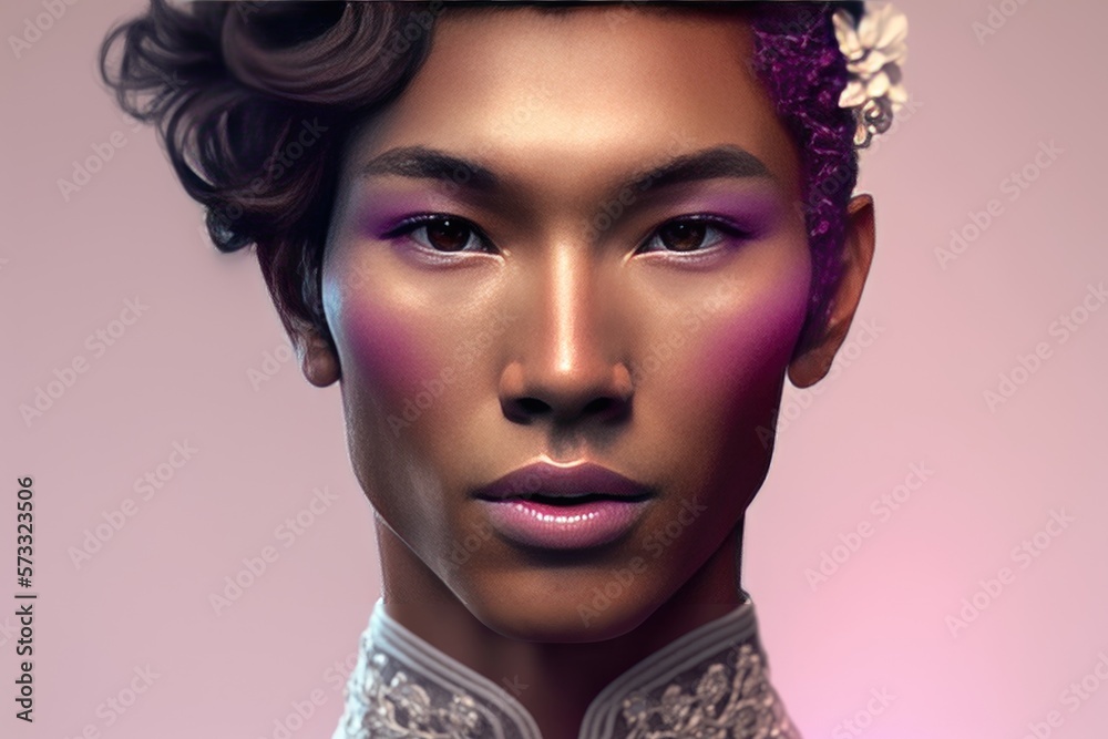 Asian queer person at prom. Gender identity differs from gender ... Asian queer person at prom. Gender identity differs from gender ...