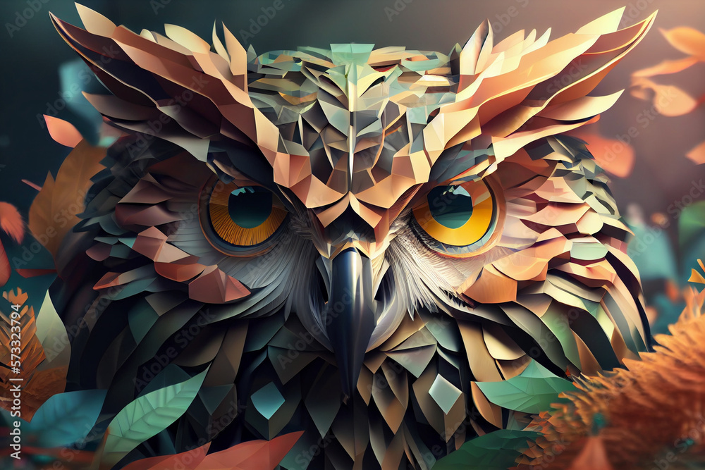 Abstract Owl Wallpaper