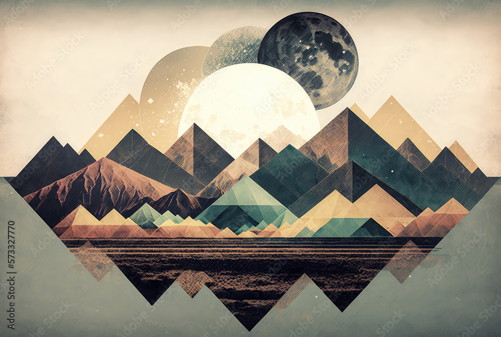 Geometric Mountain Illustration