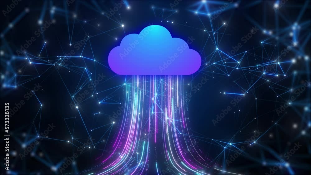 Stockvideo Futuristic 3d Cloud Storage Data Upload Background, High ...