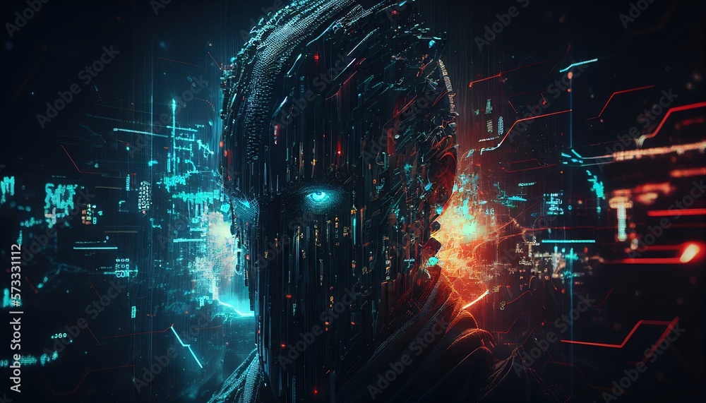 Cyber security and data protection, and financial data with a virtual ...